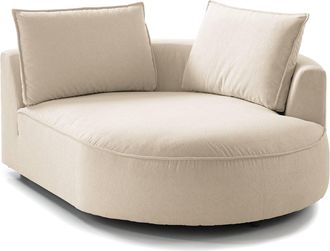 Studio Copenhagen home24 Modulottomane Beige/Beige Webstoff Saia 126 x 154cm Ausrichtung rechts Modern