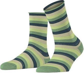 Falke Dopamine Stripe W SO lyocell motif fantaisie 1 paire, Chaussettes Femme, Vert (Nettle 7447), 35-38