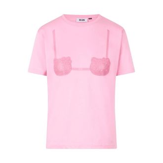 GCDS Gcds, Femme, Tops, Rose, Taille: 36 FR T-Shirt Boxy Imprimé Hello Kitty