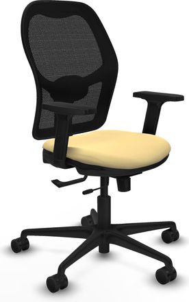 Piqueras y Crespo Gepolsterter B&uuml;rostuhl mit 2D-Armlehnen, h&ouml;henverstellbare Lendenwirbelst&uuml;tze, ausgestattet mit Syncro/Traslack und injiziertem Schaumstoff, Schwarz/C