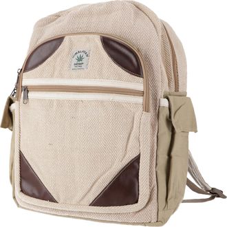Guru Shop Ethno Hanf Rucksack - Natur/braun, Unisex - Erwachsene, 40x30x20 cm