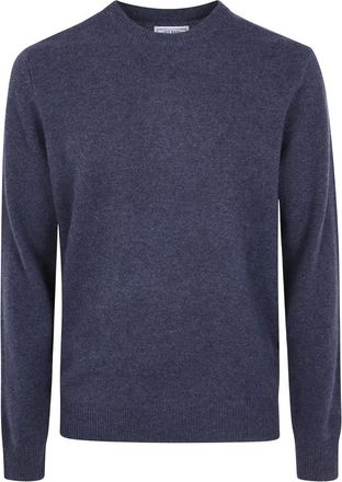 MC2 Saint Barth Pull col rond en laine dagneau Regent - Homme - Pulls - Bleu - Taille: L