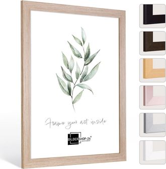 Bildershop-24 Bilderrahmen London in Holzoptik Sonoma Eiche Dekor mit Acrylglas ANTIREFLEX/ENTSPIEGELT 50 X 70 cm PUZZLEFORMAT