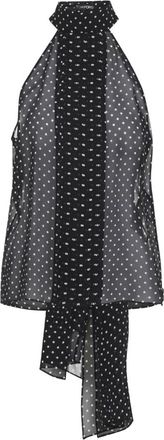 Tom Ford Polka Dot Seiden Lavallier Oberteil - - Tops - Damen - Schwarzk - S