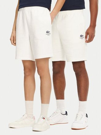 Lacoste Sportshorts Unisex GH0990 &Eacute;cru Regular Fit