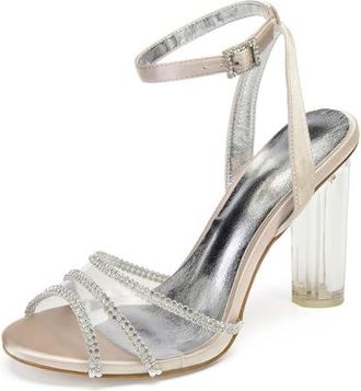 Generic Chaussures Mariage Femmes Chunky Heels Ouvert Bout Sandales Mariée Eté Talon Mariage Soirée Chaussures Femmes10.5Cm,Champagne,37 EU