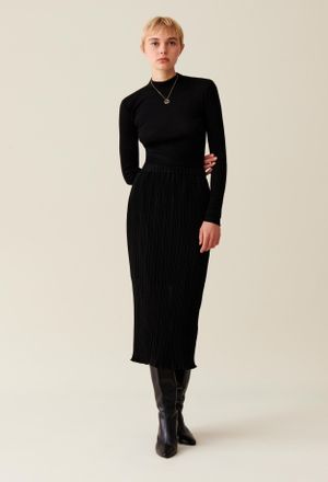 Claudie Pierlot Jupe pliss&eacute;e 7/8&egrave;me doubl&eacute;e