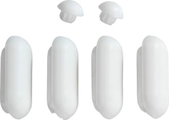 WENKO WC-Sitz Auflagestopfen f&uuml;r Duroplast Acryl WC-Sitze, Kunststoff, 2 x 1 x 4.6 cm, Wei&szlig;