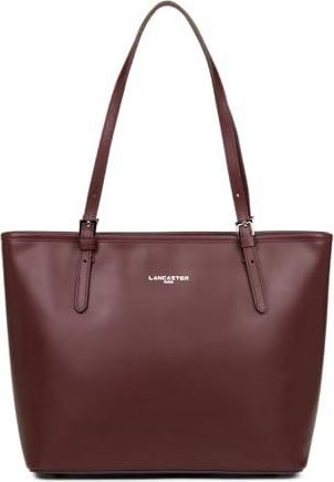 Lancaster | Smooth - Sac cabas épaule Refente de Cuir de Vachette Lisse Bordeaux