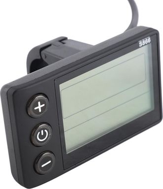 Generic S866 LCD-Display, Elektrisches Fahrradmessger&auml;t mit Gro&szlig;er Hintergrundbeleuchtung, Wasserdichtes ABS-Material, 22,2-mm-Lenker, mit SM-Stecker