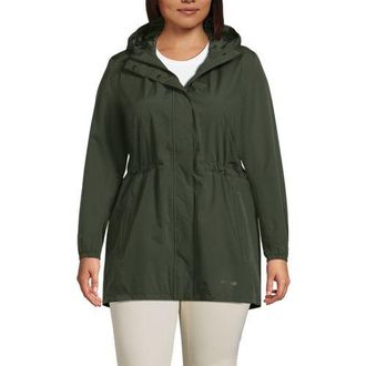 Lands End Wasserdichte Regenjacke mit Packfach, Damen, Gr&ouml;&szlig;e:52-54 plus, Gr&uuml;n, Polyester, by Lands End
