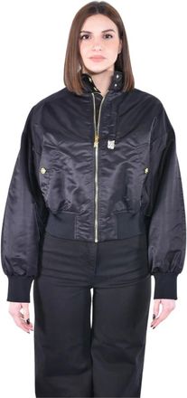 Elisabetta Franchi Femme, Vestes, Noir, Taille: 36 FR Bomber en nylon