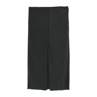 Ami Midi-Rock mit vorderem Nahtdetail - - Skirts - Damen - Schwarzk - S