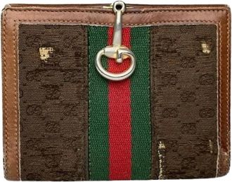 Gucci unisex, Pre-owned, Brun, Taille: ONE Size Portefeuille en cuir Pre-owned