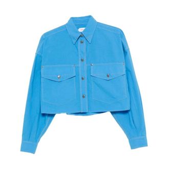 Versace Cropped Utility Hemdjacke - - Jackets - Damen - Blau - S