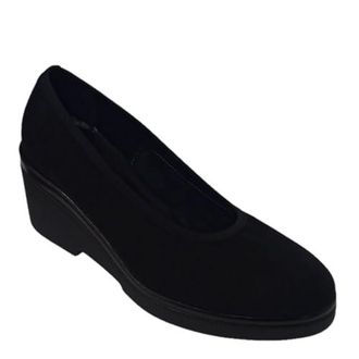 Cinzia Soft DM100849 Chaussures pour femme en daim avec compensation 6 cm, &eacute;l&eacute;gantes et pratiques de bureau., Noir, 41 EU