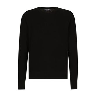 Dolce & Gabbana Schwarzer Pullover mit Rundhalsausschnitt - - Knitwear - Herren - Schwarzk - XL