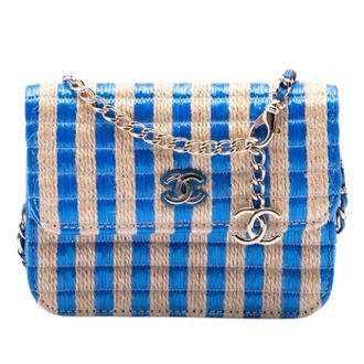 Chanel Pre-owned Raffia Mini Belt Bag - - Pre-owned - Damen - Blau - ONE SIZE