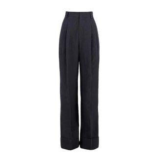 Zeus + Dione Weite Leinenhose - - Trousers - Damen - Schwarzk - XL