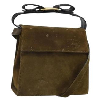 Ferragamo Sac bandouli&egrave;re en daim Pre-owned - Femme - Pre-owned - Vert - Taille: ONE Size