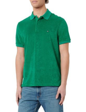 Tommy Hilfiger Herren Towelling Mw0Mw30770 Micro-Frottee-Reg-Polo, Green (Nouveau Green), XXL
