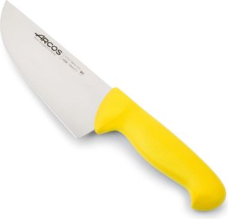 Arcos Fleischermesser Breite Klinge Edelstahl Nitrum 170 mm - Fleisch Schneiden - Gelber Polypropylen Griff - Serie 2900