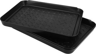 NUOBESTY 3 Stück Robuste Schuhablage aus Kunststoff für Indoor Eingangsbereich Multifunktionale Schuhunterlage für Nasse Schuhe Schwarz Platzsparend Langlebig