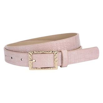 Generic Ceinture &eacute;Lastique Femme - Ceinture en cuir brillant motif d&eacute;coratif boucle carr&eacute;e &eacute;l&eacute;gante pour homme et femme