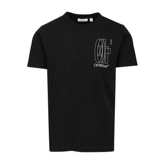 Off-white T-Shirt mit gro&szlig;em Doppelpfeil-Print - - Tops - Herren - Schwarzk - S