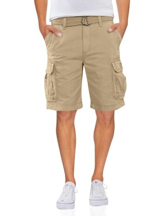 Unionbay Herren Survivor Cargo-Shorts mit Gürtel - Reg und Big & Tall Größen Cargos, beige, 56