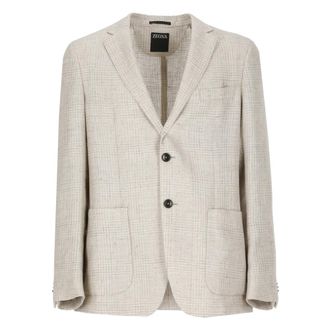 Ermenegildo Zegna Beiger Leinen- und Wollmantel - - Jackets - Herren - Beige - M