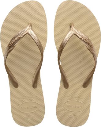 Havaianas Fantasia, bequeme, strapazierfähige und elegante Flip-Flops, mit Metallic-Streifen und seitlicher Kreuzung, Damen,Sand Grey, 35/36 EU