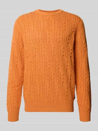 Fynch-Hatton Strickpullover aus Baumwoll-Woll-Mix mit Zopfmuster