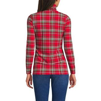 Lands End Rollkragenshirt aus Baumwoll/Modalmix, Damen, Gr&ouml;&szlig;e:32-34 regular, Rot, Baumwolle/Elasthan/Baumwolle Modal, by Lands End
