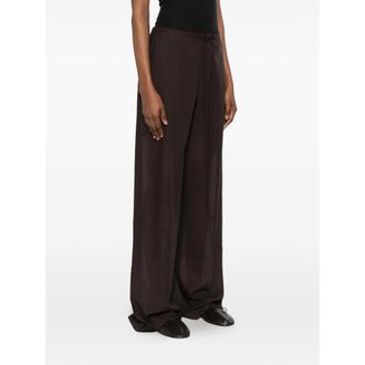 Viktoria Chan Drawstring Wide-Leg Trousers - Brown