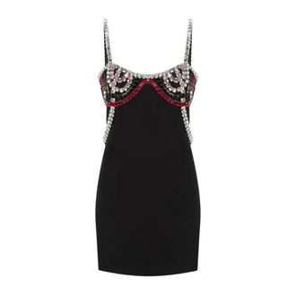 NU&Eacute; Mini-Kleid mit Kristallen - - Dresses - Damen - Schwarzk - 2XS