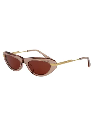 Bottega Veneta Womens Sunglasses Bv1368s Brown-Gold Brown-Gold-Brown Metal Brown/gold/brown