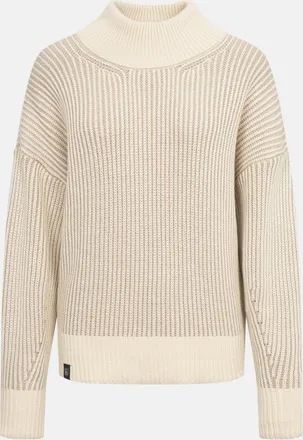 Derbe Derbe Pullover Warmer Fisher Damen Beige Wei&szlig; Rippstrick