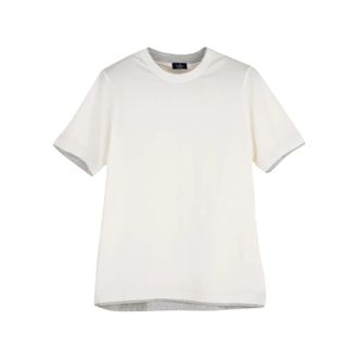 Barba T-Shirt mit doppeltem Kragen und kurzen &Auml;rmeln - - Tops - Herren - Wei&szlig; - L