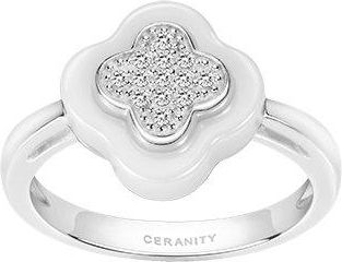 Ceranity Ceranity Damen-Ringe 925 Sterling-Silber Silber Cubic Zirconia