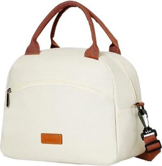 Generic Sac &agrave; d&eacute;jeuner isotherme avec plusieurs poches, design &eacute;tanche, grande capacit&eacute; pour bureau, voyage, plage, pique-nique, beige, 14.96x8.66x5.12inch
