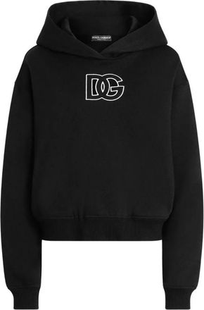 Dolce & Gabbana Femme, Sweatshirts et sweats &agrave; capuche, Noir, Taille: 42 FR SweaT-shirt avec logo blanc