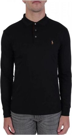Ralph Lauren Homme, Tops, Noir, Taille: L Polo Custom Slim Fit