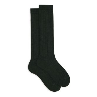Gallo Gallo, Femme, Sous-v&ecirc;tements, Vert, Taille: ONE Size Longues Chaussettes en Laine C&ocirc;tel&eacute;es