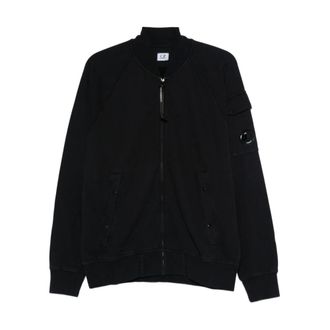 C.P. Company C.p. Company, Homme, Sweatshirts et sweats &agrave; capuche, Bleu, Taille: XL SweaT-shirt Bomber Zipp&eacute; Int&eacute;gral