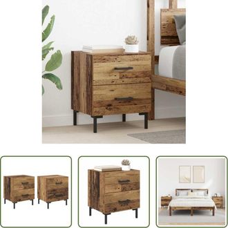 vidaXL Holz - Nachttisch 2 pcs Altholz 40 x 35 x 47,5 cm Holzwerkstoff