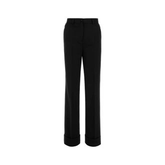 Dolce & Gabbana Femme, Pantalons, Noir, Taille: 34 FR Pantalon &agrave; Revers Taille Haute
