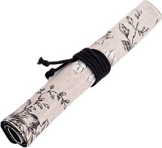 Cabilock 20 Buntstiftrollen Pinselaufbewahrung Make-Up-Pinsel Rollenbox Federmäppchen Hohe Kapazität Pinseltasche Schwarze Bleistiftverpackung Pinselrolle