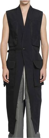 Rick Owens Tower Long Lab Cargo Vest - - Jackets - Herren - Schwarzk - M