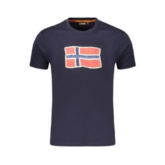 Napapijri Napapijri Blaues Baumwoll-T-Shirt f&uuml;r Herren - - Tops - Herren - Blau - L